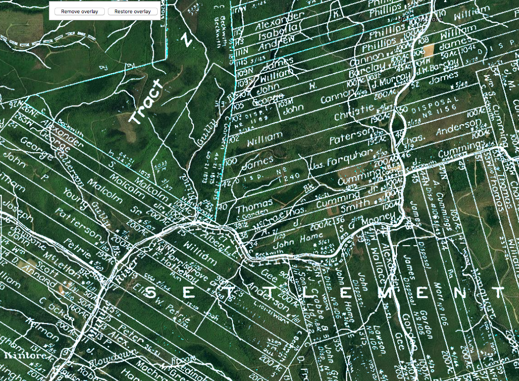 Colony cadastral, interactive version – Scotch Colony